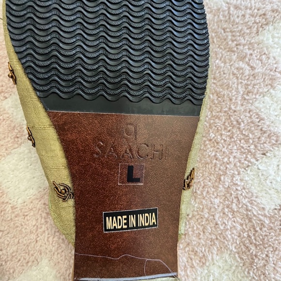 SAACHI | Shoes | Saachi Green Silk Beaded Mules Sz 9 Nwot | Poshmark